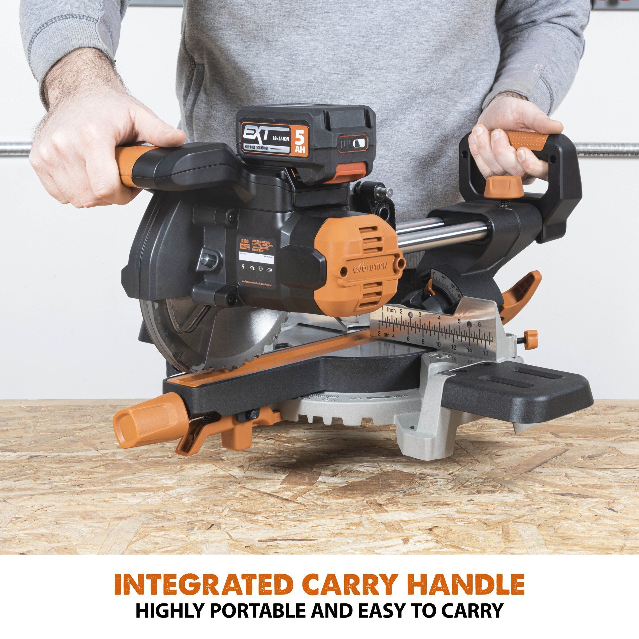 R185SMS Li 185mm 18V Li Ion EXT Cordless Sliding Mitre Saw Crisco